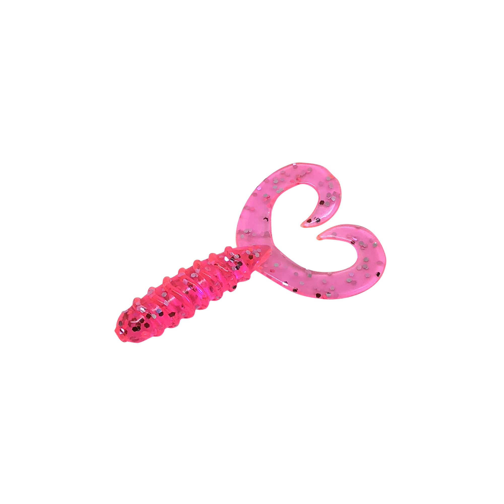 Trout Lures 3-Pack Pink Sparkle Twister Tail Grubs - Soft Plastic ...